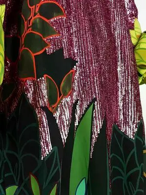 Valentino Garavani Sequin Embellished Panther Print Dress