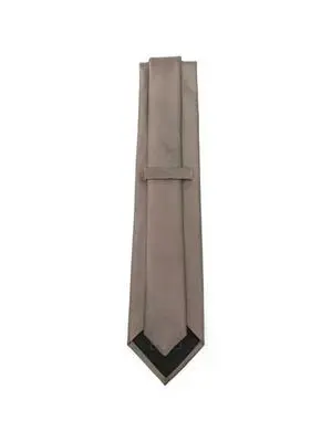 Brioni Logo-embroidered Silk Tie - Brown