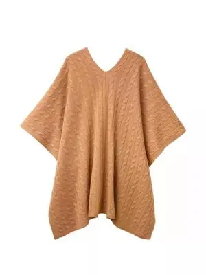 BENETTON Cable Knit Button-up Cape