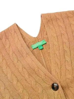 BENETTON Cable Knit Button-up Cape