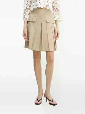 MOS MOSH Mmruni Flair Pleated-flap Mini Skirt - Neutrals