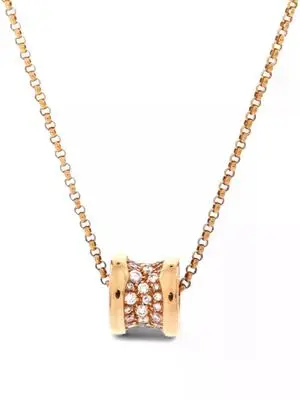 BVLGARI B.zero1 18k Rose Gold Pave Diamond Mini Necklace