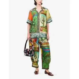 ALEMAIS Ace Printed Silk Twill Shirt