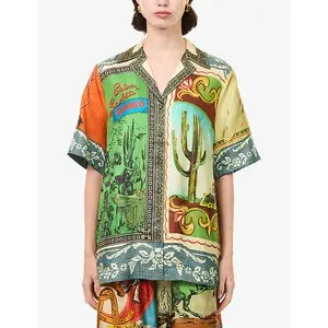 ALEMAIS Ace Printed Silk Twill Shirt
