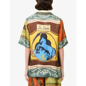 ALEMAIS Ace Printed Silk Twill Shirt
