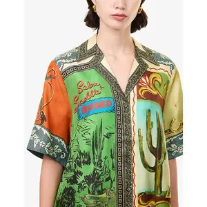 ALEMAIS Ace Printed Silk Twill Shirt
