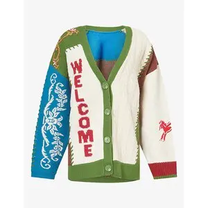 ALEMAIS Lasso Oversized Patchwork Knit Cardigan - Multi