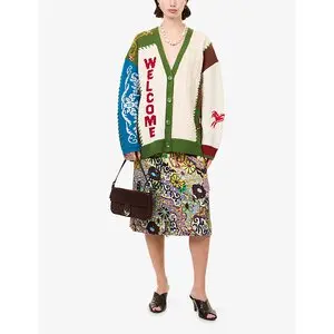 ALEMAIS Lasso Oversized Patchwork Knit Cardigan