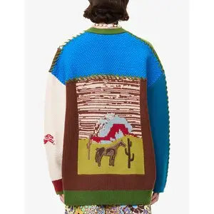 ALEMAIS Lasso Oversized Patchwork Knit Cardigan