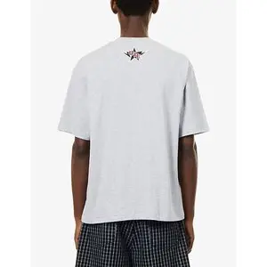 A BATHING APE Twin Sta Logo Relaxed Graphic Cotton-jersey T-shirt - Grey