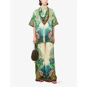 ALEMAIS Florence Scarf Jacquard Satin Shirt