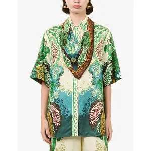 ALEMAIS Florence Scarf Jacquard Satin Shirt