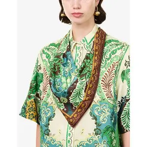 ALEMAIS Florence Scarf Jacquard Satin Shirt