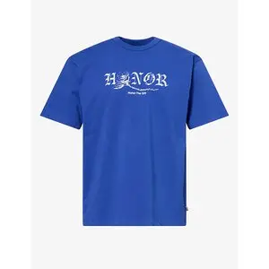 HONOR THE GIFT Fallen Rose Graphic Cotton-jersey T-shirt Xxl - Blue