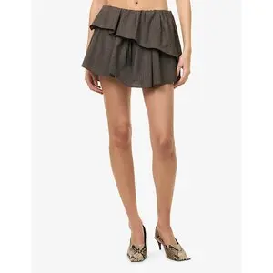 Acne Studios Ifelpa Ruffle-trim Wool-blend Mini Skirt