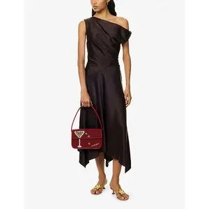 Staud Portia Asymmetric Silk Dress