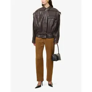 Magda Butrym Belted Patch-pocket Leather Jacket