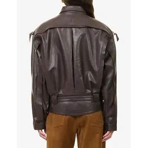Magda Butrym Belted Patch-pocket Leather Jacket