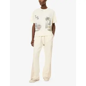 HONOR THE GIFT Washed Floral-etched Denim Jeans
