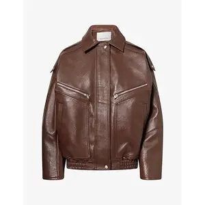 THE FRANKIE SHOP Hudson Faux-leather Bomber Jacket
