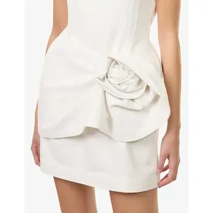 Magda Butrym Embellished Denim Mini Dress - Cream