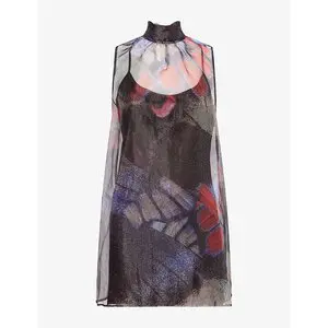 Staud Albee Organza Mini Dress - Butterfly Fuchsia