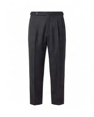 BOSS BLACK Pleated Tapered Wool Trousers