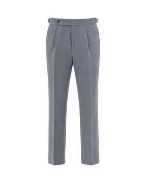 BOSS BLACK Pleated Tapered Wool Trousers - Silver