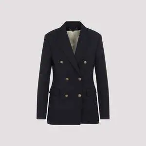 GOLDEN GOOSE Double-breasted Blazer In Polyester & Virgin Wool
