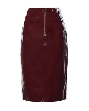 SELF-PORTRAIT Patent Faux Leather Midi Pencil Skirt