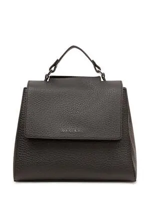 Orciani Mini Soft Shopper Bag With Artistic Design - Nero
