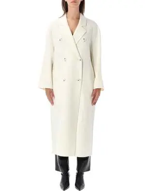 Loulou De Saison Double-breasted Wool-cashmere Coat - Bianco