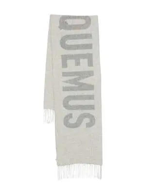 Jacquemus Logo Wool Scarf - Grey