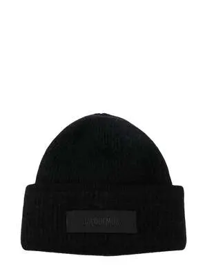 Jacquemus Ribbed Knit Beanie - Black