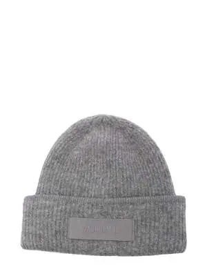 Jacquemus JACQUEMUS Ribbed Knit Beanie Grey