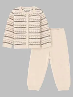 Bonpoint Mini Grifin Jacquard Knit Set With Crewneck