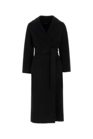 S MAXMARA Poldo 100% Virgin Wool Coat - Black