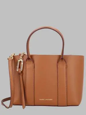Marc Jacobs Leather Top Handle Bag With Chain Strap - Brown