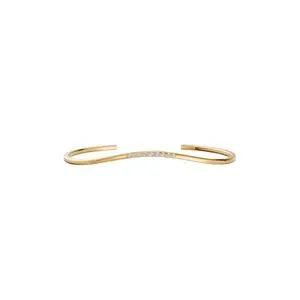 AYA FINE JEWELRY Sloane Round Lab Grown Diamond Stackable Cuff Bangle In Gold - Yellow