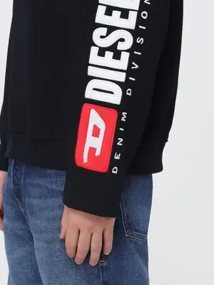 DIESEL® Cotton Crewneck Sweatshirt - Black