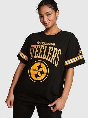 Pink Nfl Collection Campus Cotton™ Bling Tee Black
