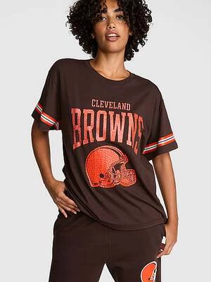 Pink Nfl Collection Campus Cotton™ Bling Tee Brown