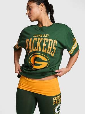 Pink Nfl Collection Campus Cotton™ Bling Tee Green