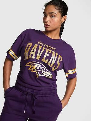 Pink Nfl Collection Campus Cotton™ Bling Tee Purple
