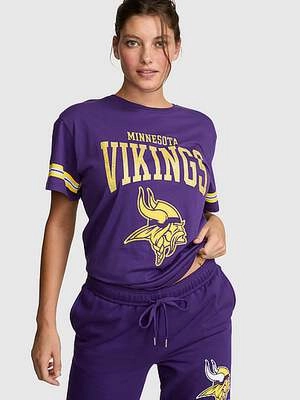 Pink Nfl Collection Campus Cotton Bling Tee - Purple