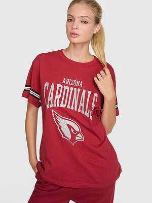 Pink Nfl Collection Campus Cotton Bling Tee - Red