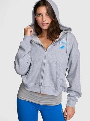 Pink Nfl Collection Campus Fleece™ Bling Full-zip Hoodie - Grey