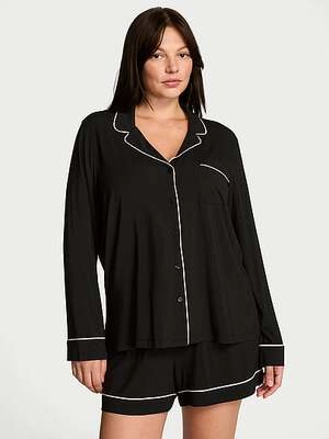Victoria's Secret Sosoft™ Modal Long-sleeve Short Pajama Set Black