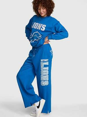 Pink Nfl Collection Campus Fleece Bling Wide-leg Sweatpants