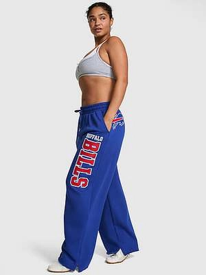 Pink PINK NFL Collection Campus Fleece Bling Wide-Leg Sweatpants Blue